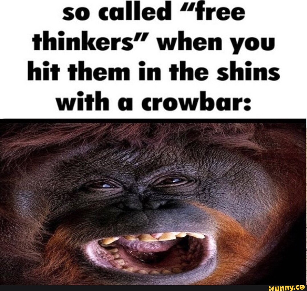 So called "free thinkers" when you hit them in the shins with a crowbar ...