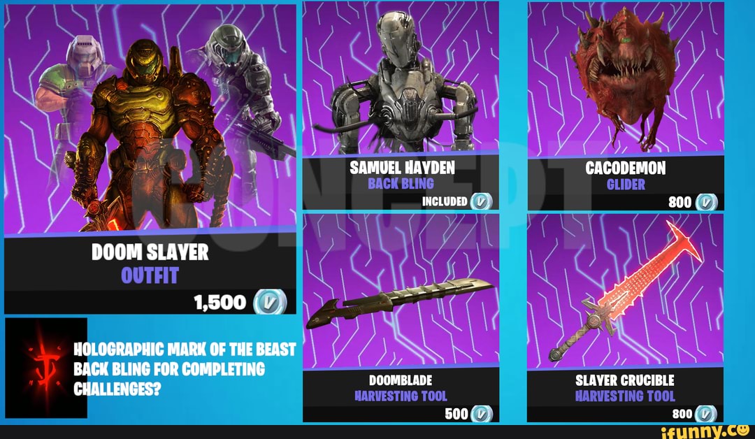 SAMUEL HAYDEN BACK BLING INCLUDED DOOM SLAYER OUTFIT oF 1,500 ...
