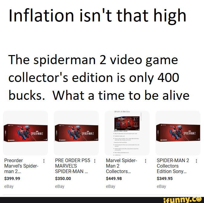 Inflation isn't that high The spiderman 2 video game collector's ...