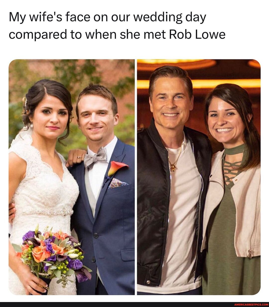Lowe blow - My wife's face on our wedding day compared to when she met ...
