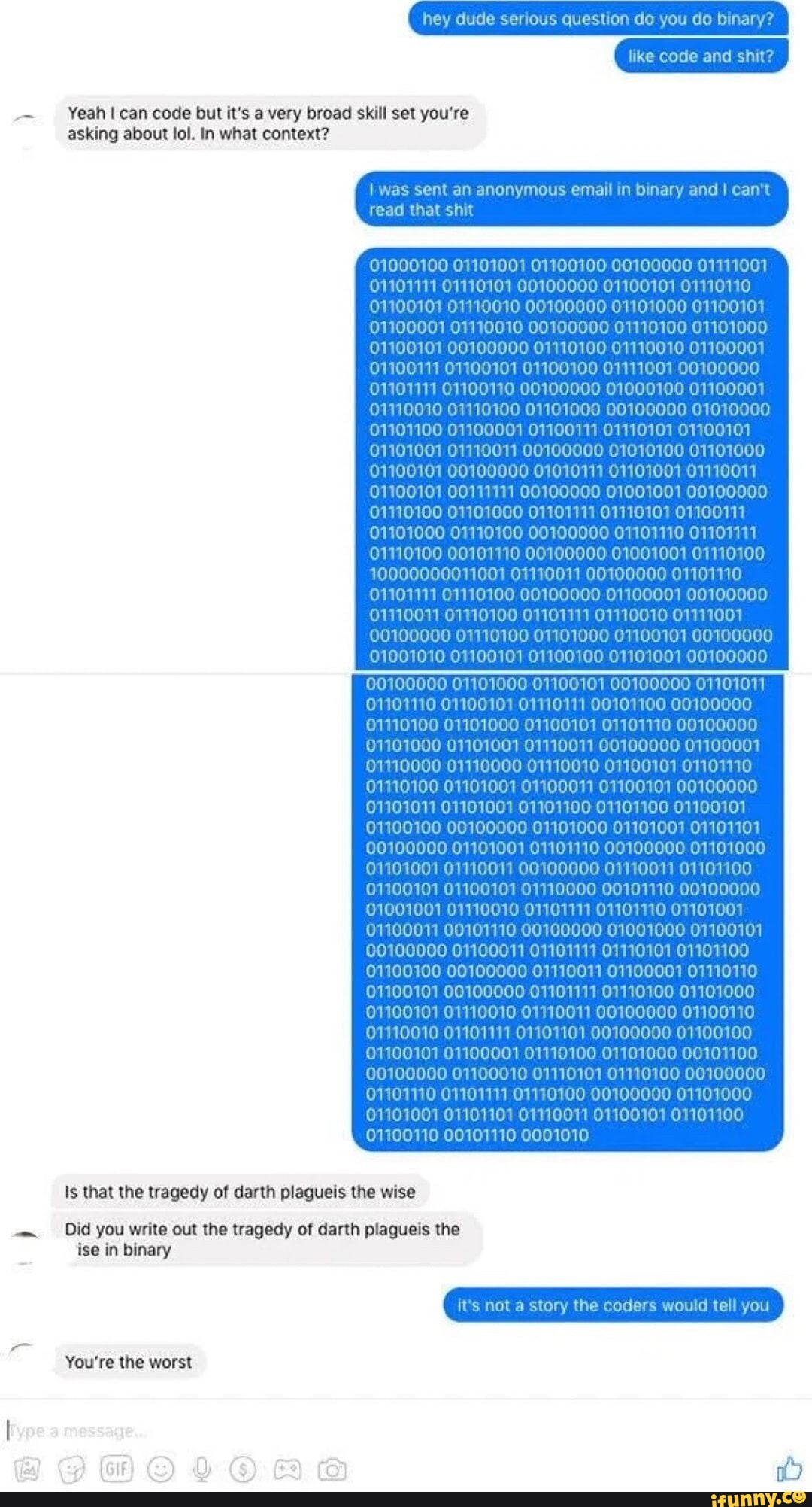 Do you do bi like code and shit? Yeah I can code but it's a very broad ...
