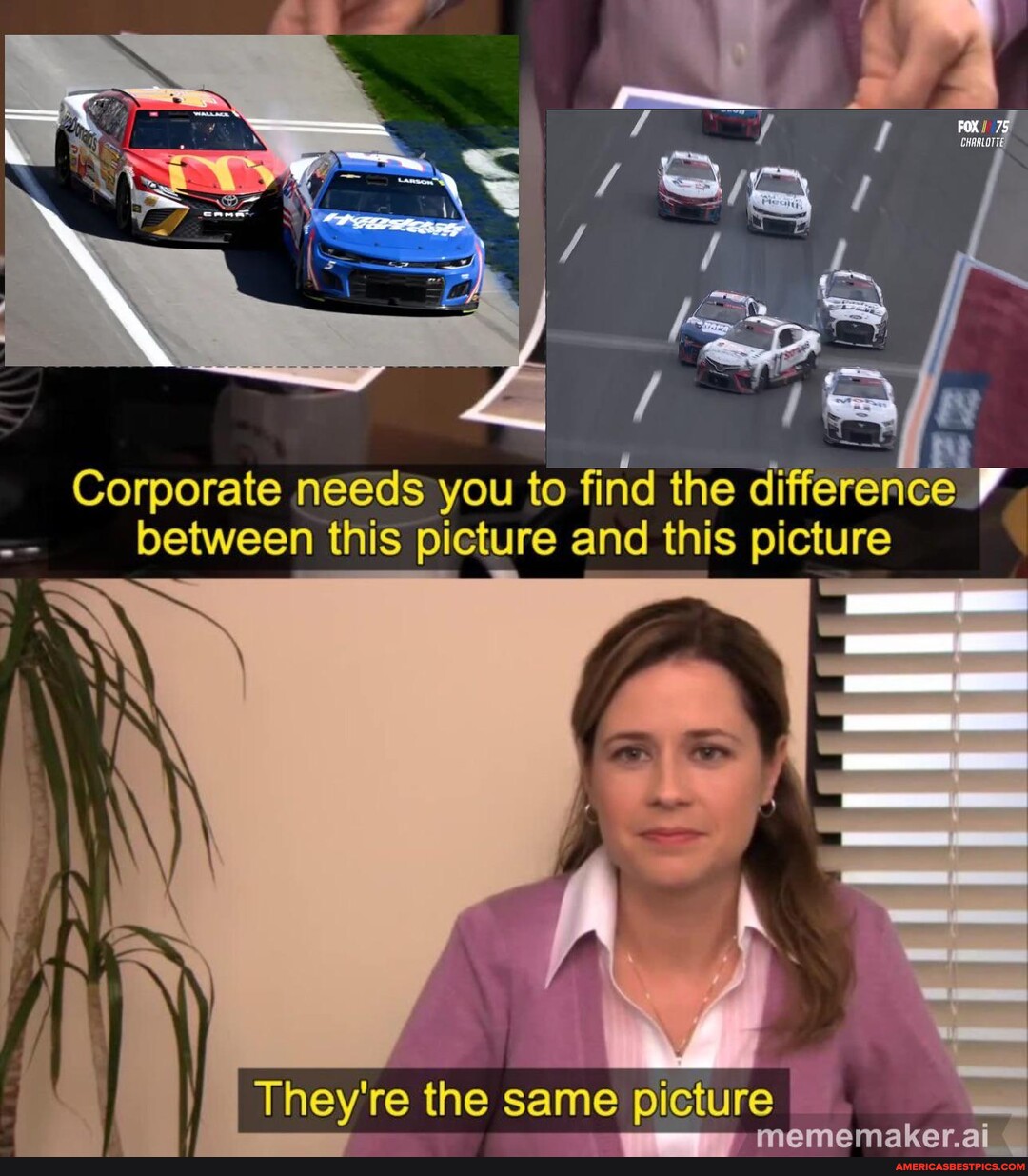 Corporate needs you to find the difference V between this picture and ...
