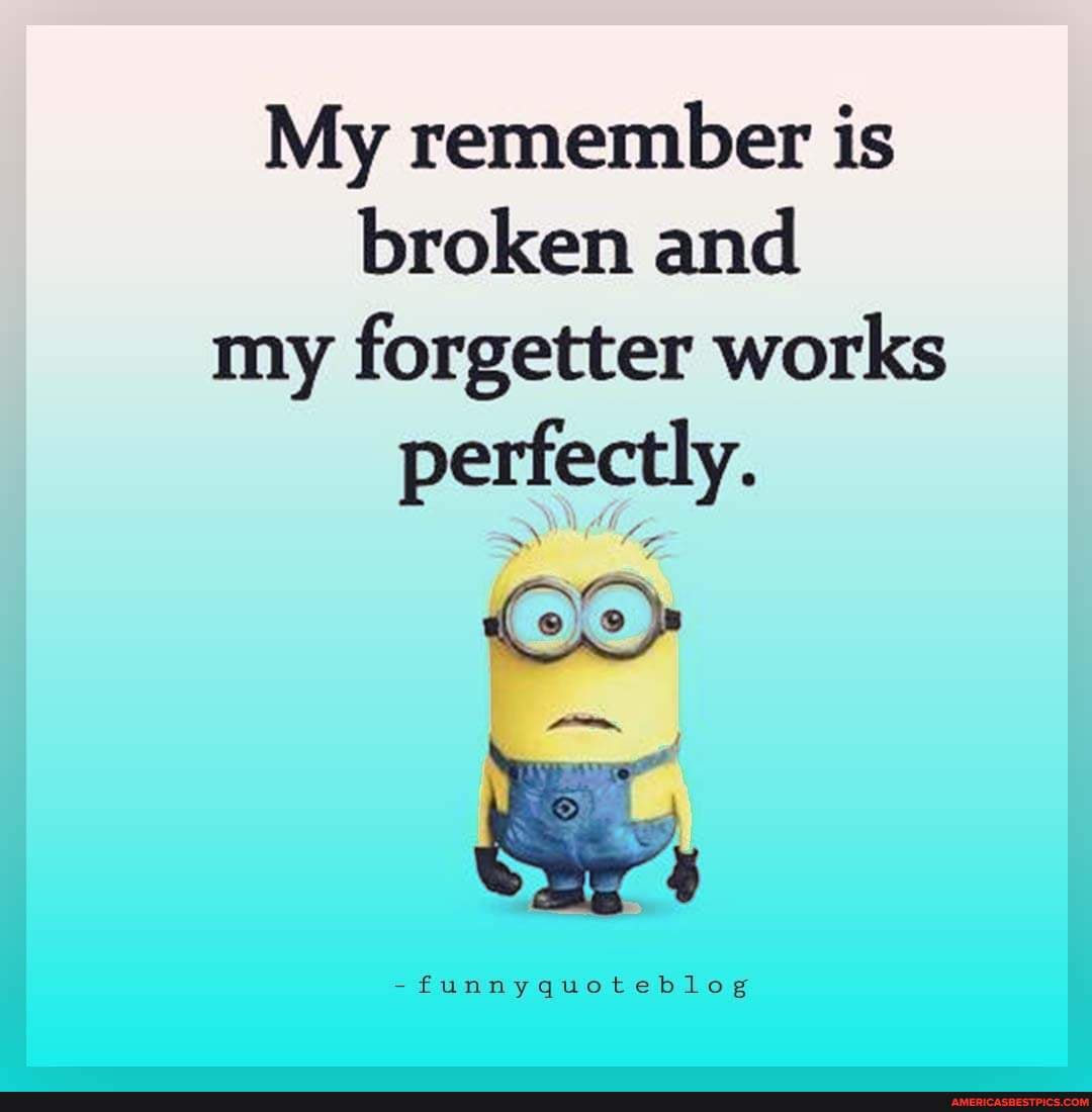 My remember is broken and my forgetter works perfectly. -funnyquoteblog ...