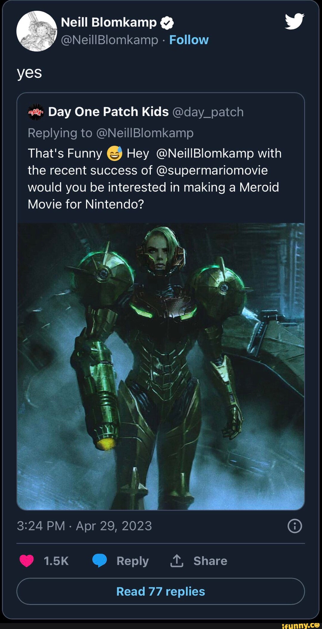 Yes Neill Blomkamp @NeillBlomkamp Follow Day One Patch Kids @day_patch ...