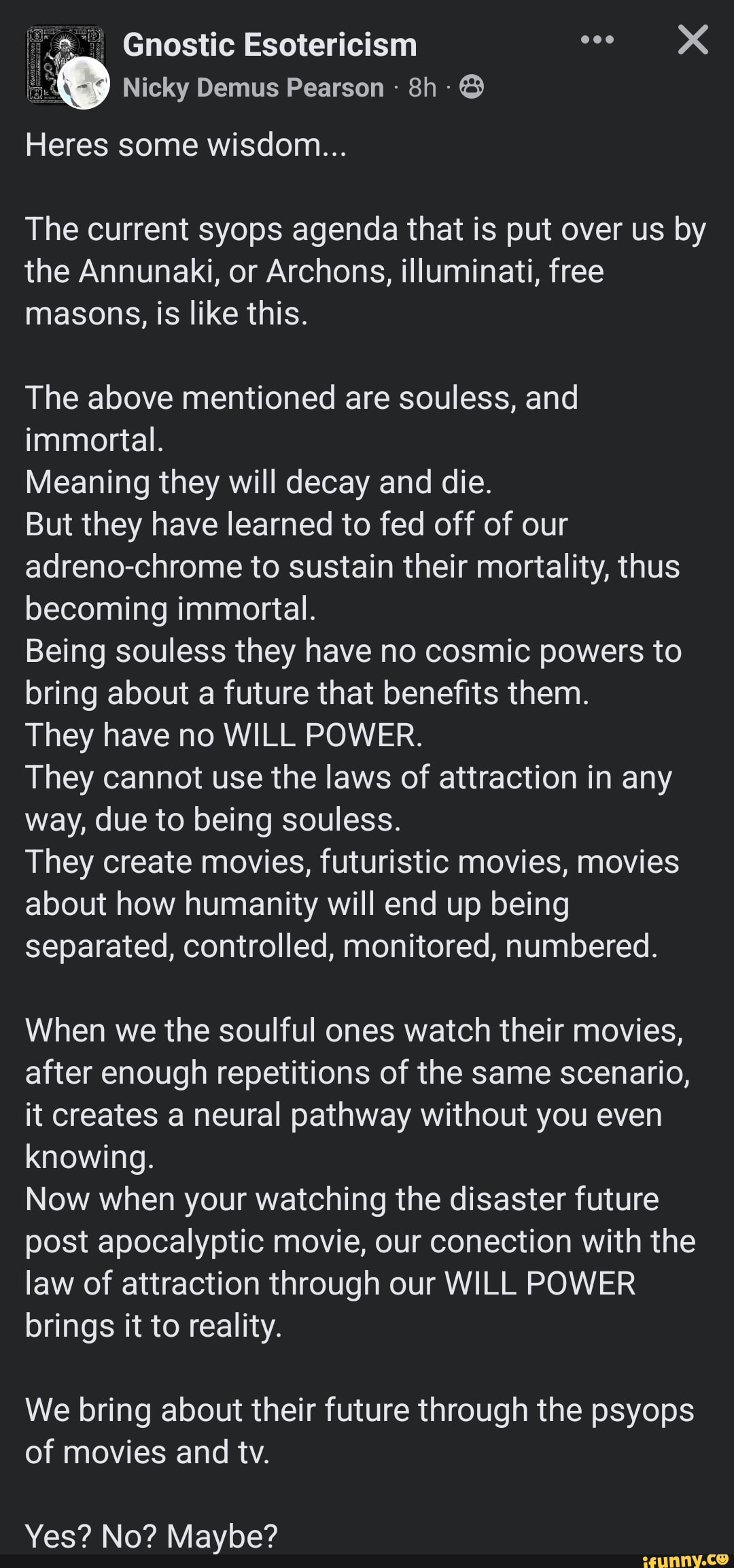 Gnostic memes. Best Collection of funny Gnostic pictures on iFunny