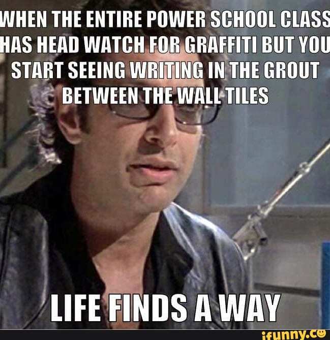 WHEN THE ENTIRE POWER SCHOOL CLASS HAS HEAD WATCH FOR GRAFFITI BUT YOU ...