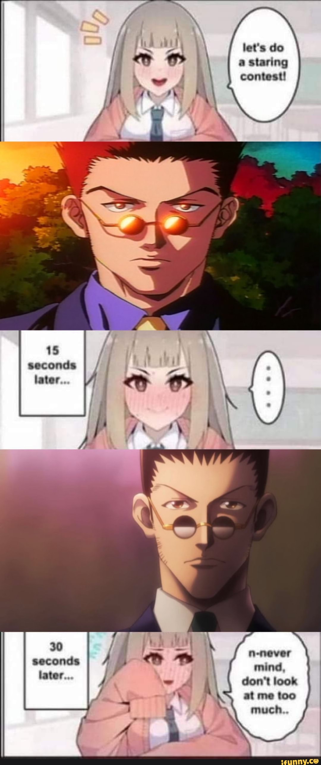 Let's do a staring contest! 15 seconds later.. sceands - iFunny