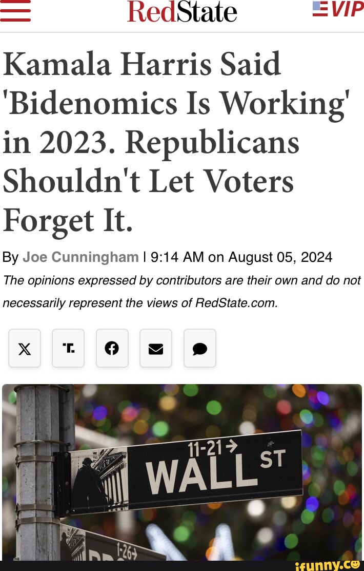 RedState =VIP Kamala Harris Said 'Bidenomics Is Working' in 2023 ...