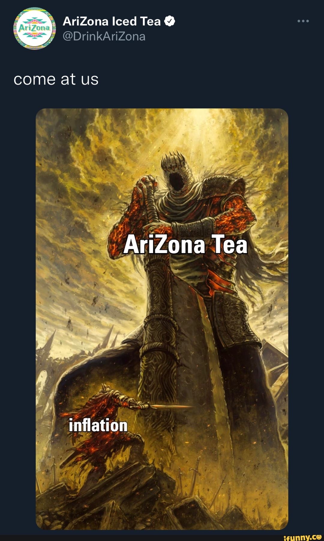 AriZona Iced Tea @ @DrinkAriZona come at us ls AriZona Tea inflation ...