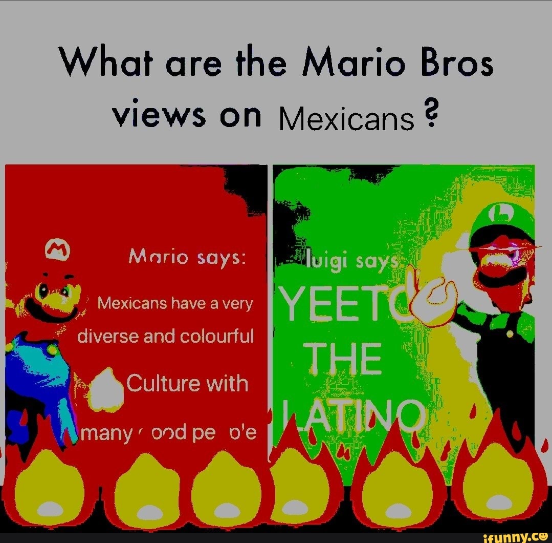 What are the Mario Bros views on Mexicans? - iFunny