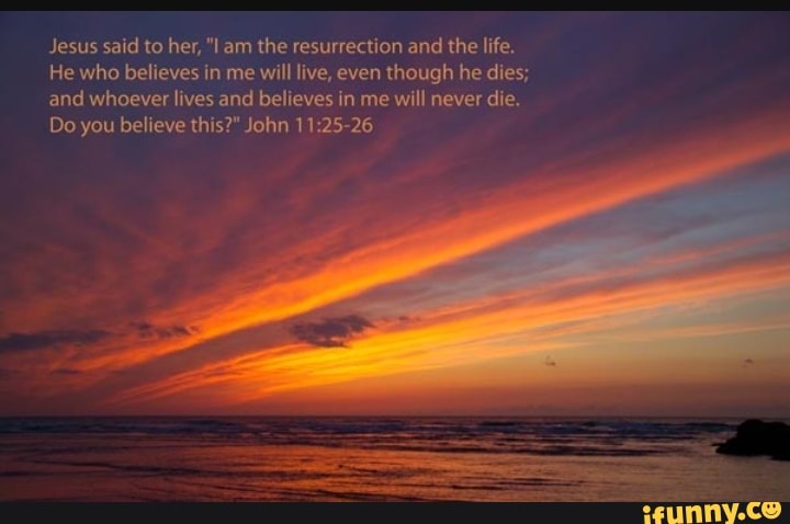 Jesus said to her, "I am the resurrection and the life. He who believes ...