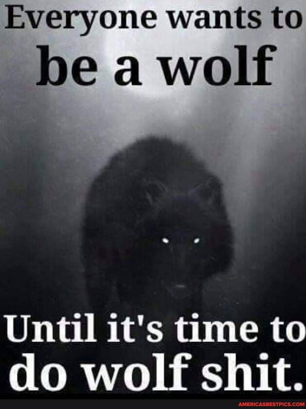 Everyone wants to be wolf Until it's time to do wolf shit. - America’s ...