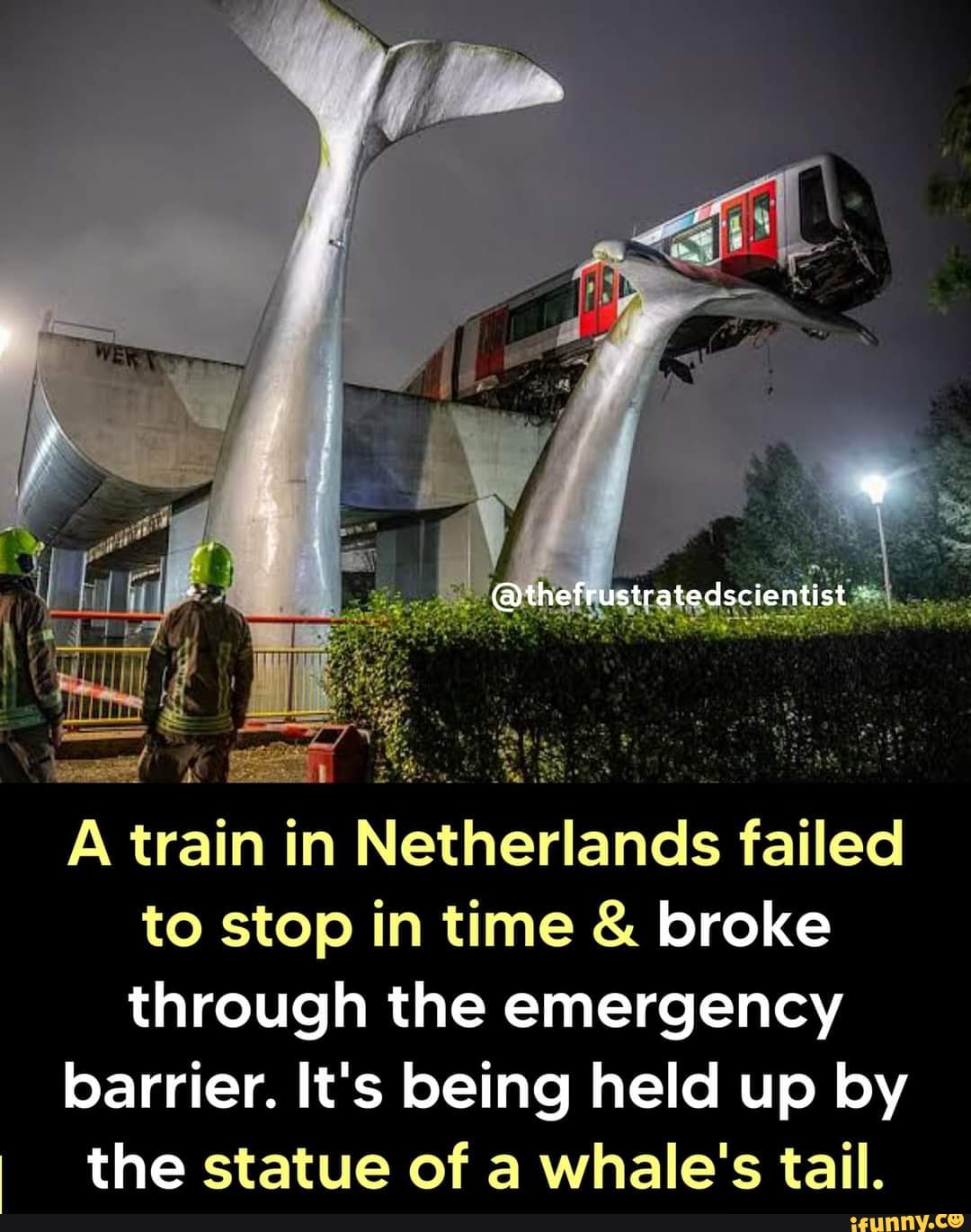 A train in Netherlands failed to stop in time & broke through the ...