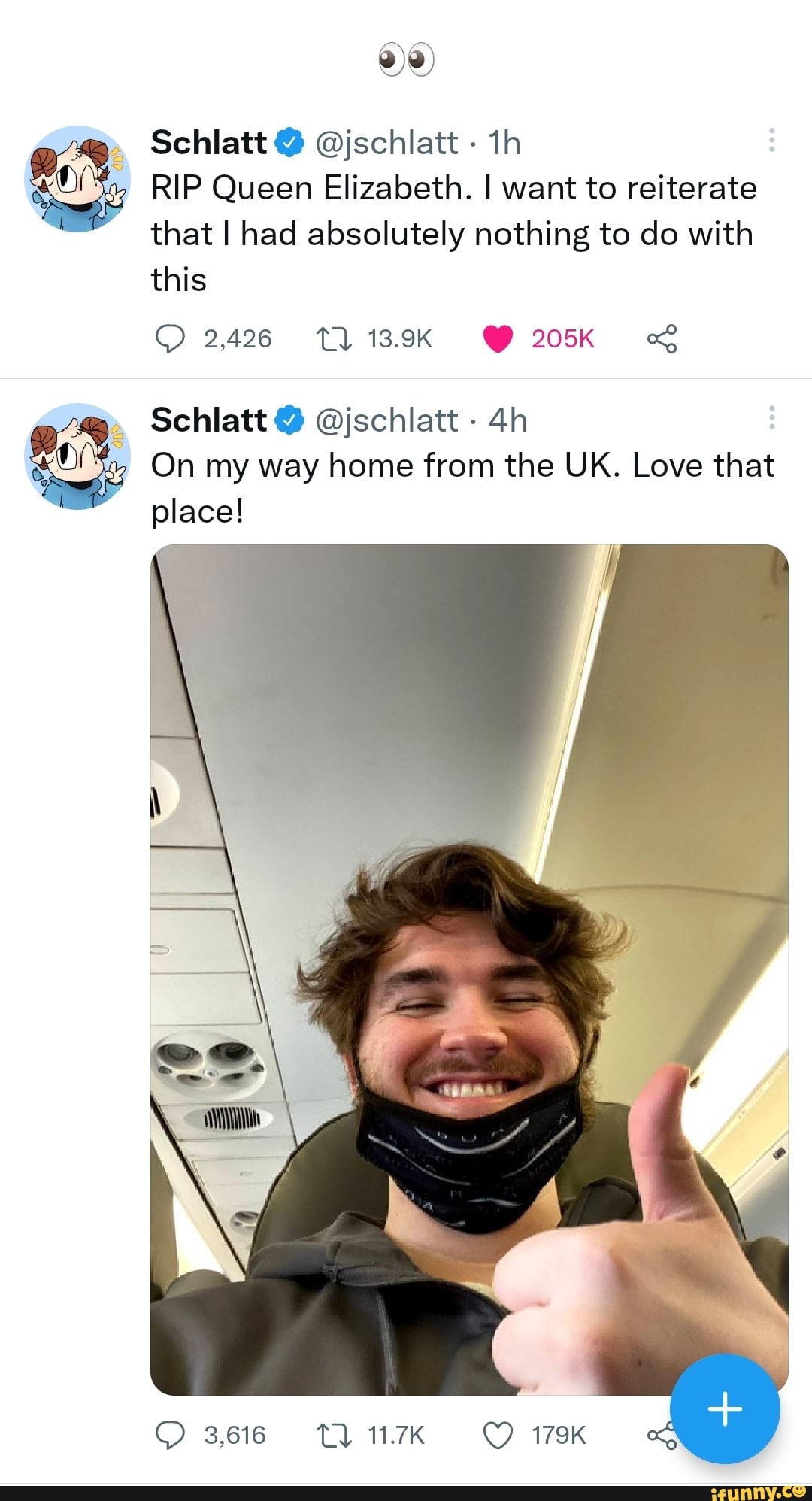 Schlatt @ @jschlatt th RIP Queen Elizabeth. I want to reiterate that I ...