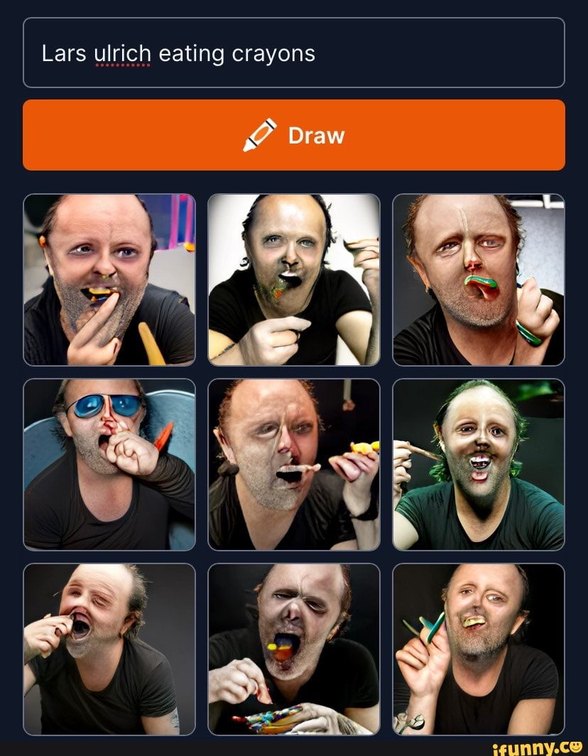 Lars ulrich eating crayons Draw - iFunny