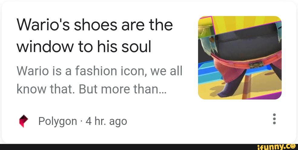 Wario's shoes are the window to his soul Wario is a fashion icon, we ...