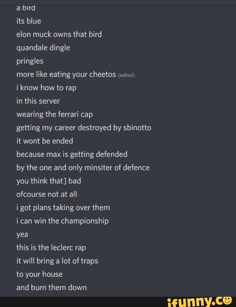 A bird its blue elon muck owns that bird quandale dingle pringles more ...