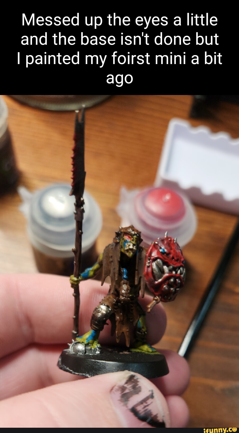 Messed up the eyes a little and the base isn't done but I painted my ...