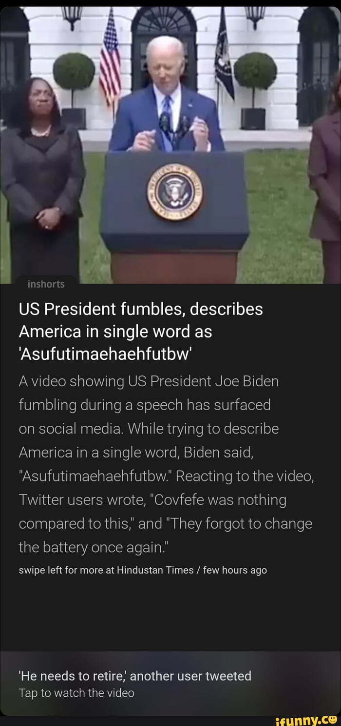 US President Fumbles Describes America In Single Word As Inshorts us-president-fumbles-describes-america-in-single-word-as-inshorts