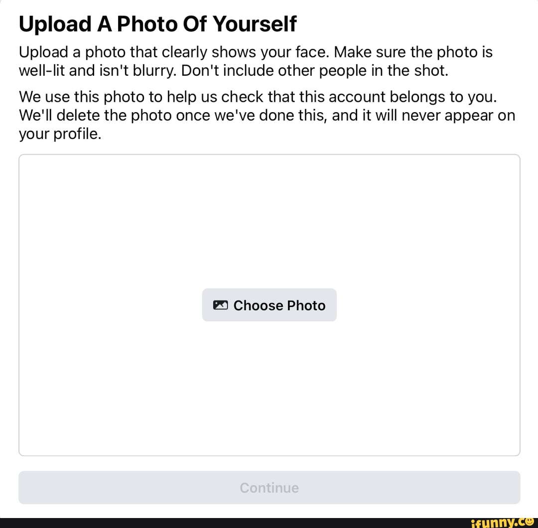 Upload A Photo Of Yourself Upload a photo that clearly shows your face ...