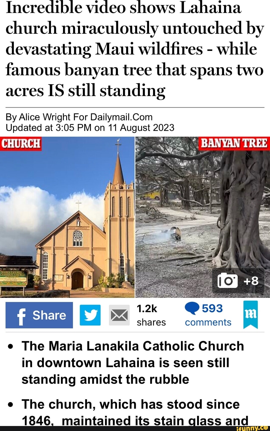 Incredible video shows Lahaina church miraculously untouched by ...