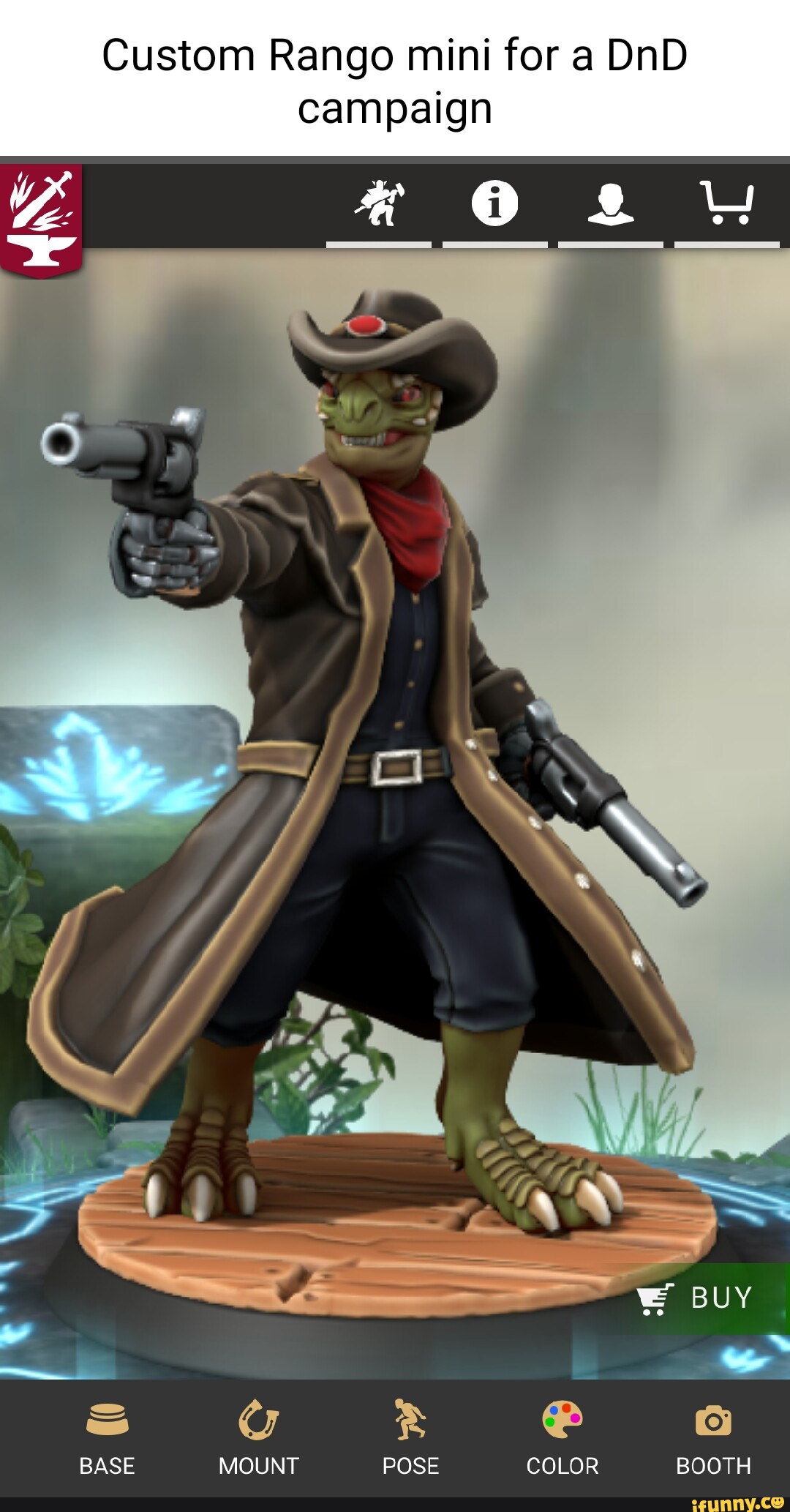 Custom Rango mini for a DnD campaign " te. BASE MOUNT POSE COLOR BOOTH ...