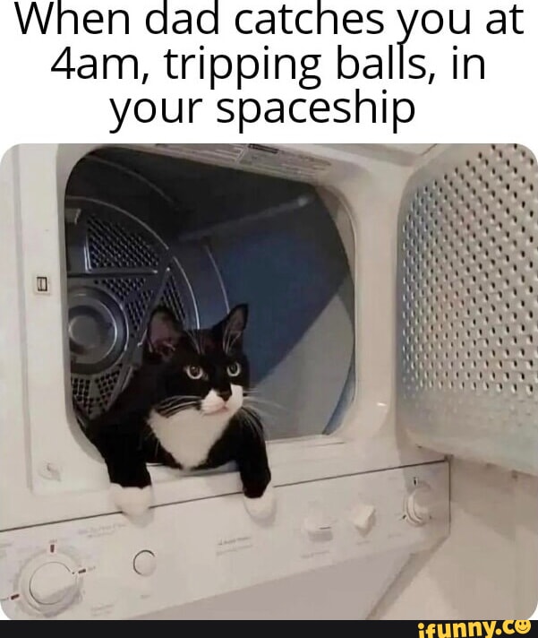 When dad catches you at dam, tripping balls, in your spaceship SS - iFunny