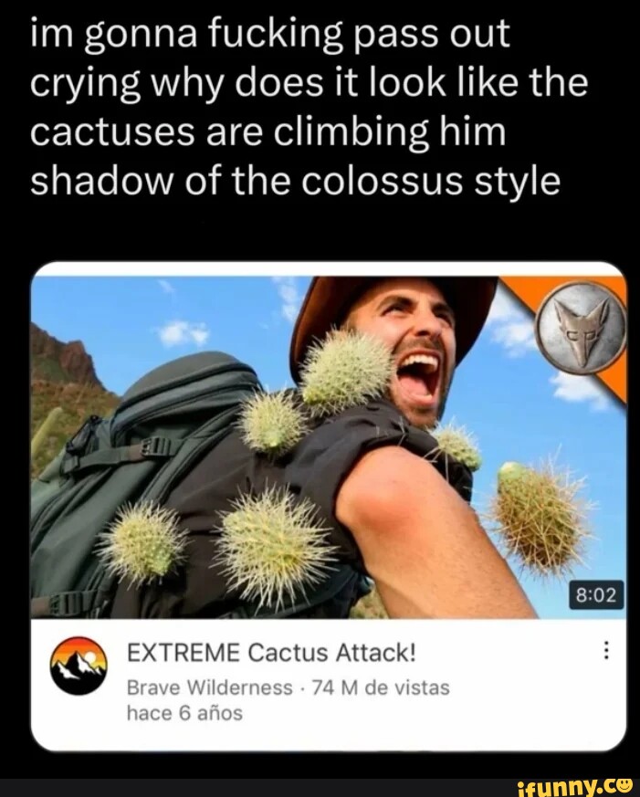 Im gonna fucking pass out crying why does it look like the cactuses are climbing him shadow of ...