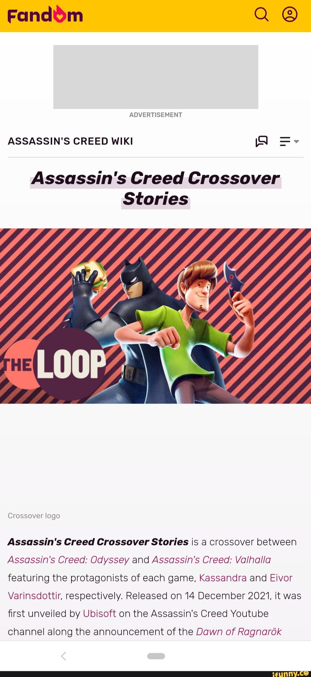 ADVERTISEMENT Fanddm ASSASSIN'S CREED WIKI Assassin's Creed Crossover ...