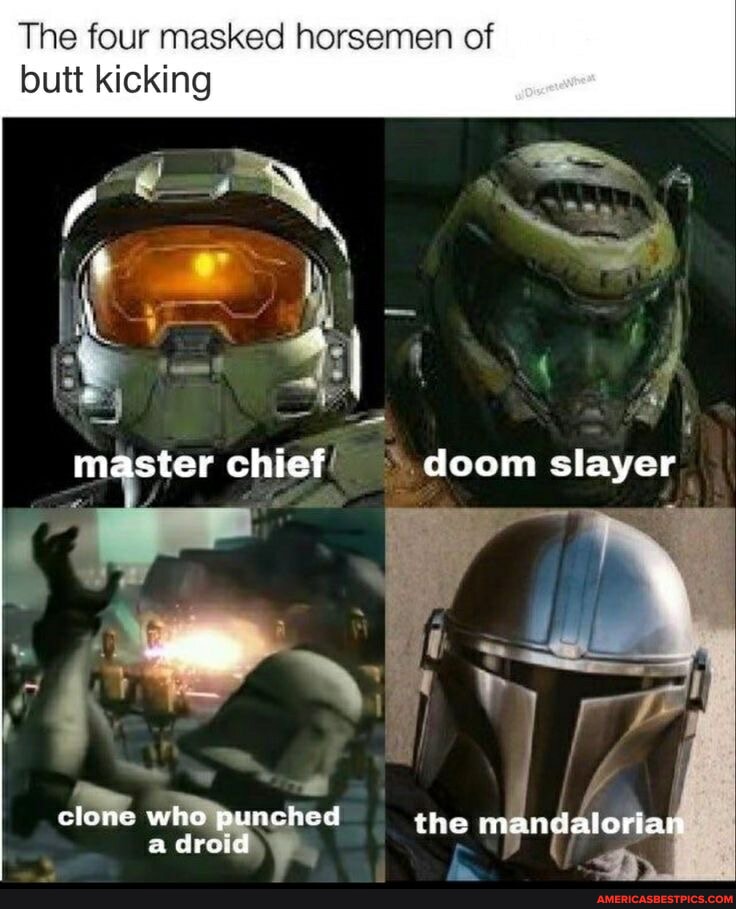 The four masked horsemen of butt kicking master chief doom clone who ...