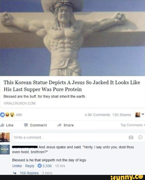 This Korean Statue Depicts A Jesus So Jacked It Looks Like His Last ...