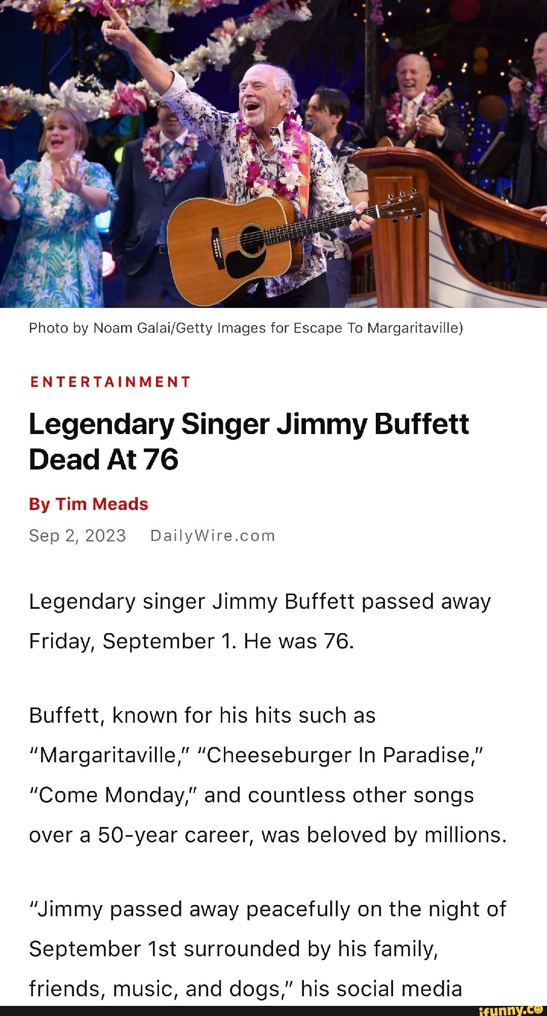 Photo by Noam Images for Escape To Margaritaville) ENTERTAINMENT ...