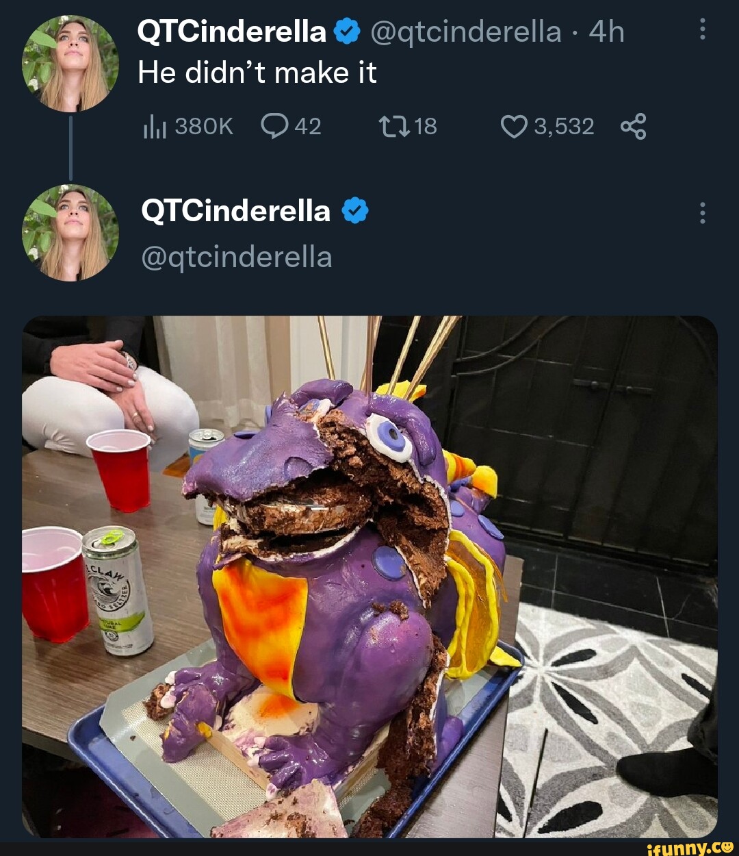 Ca QTCinderella @ @qtcinderella He didn't make it 380K QTCinderella ...