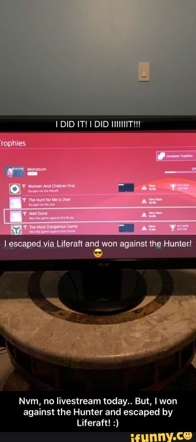Nvm, no livestream today.. But, I won against the Hunter and escaped by ...