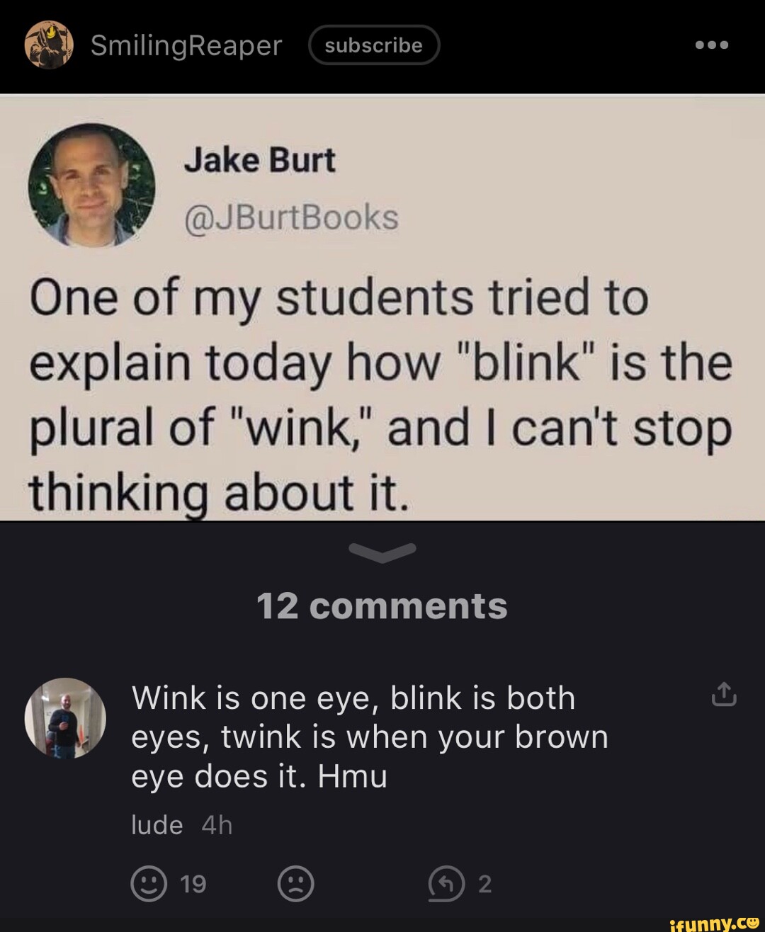 SmillngReaper Jake Burt @JBurtBooks One of my students tried to explain ...