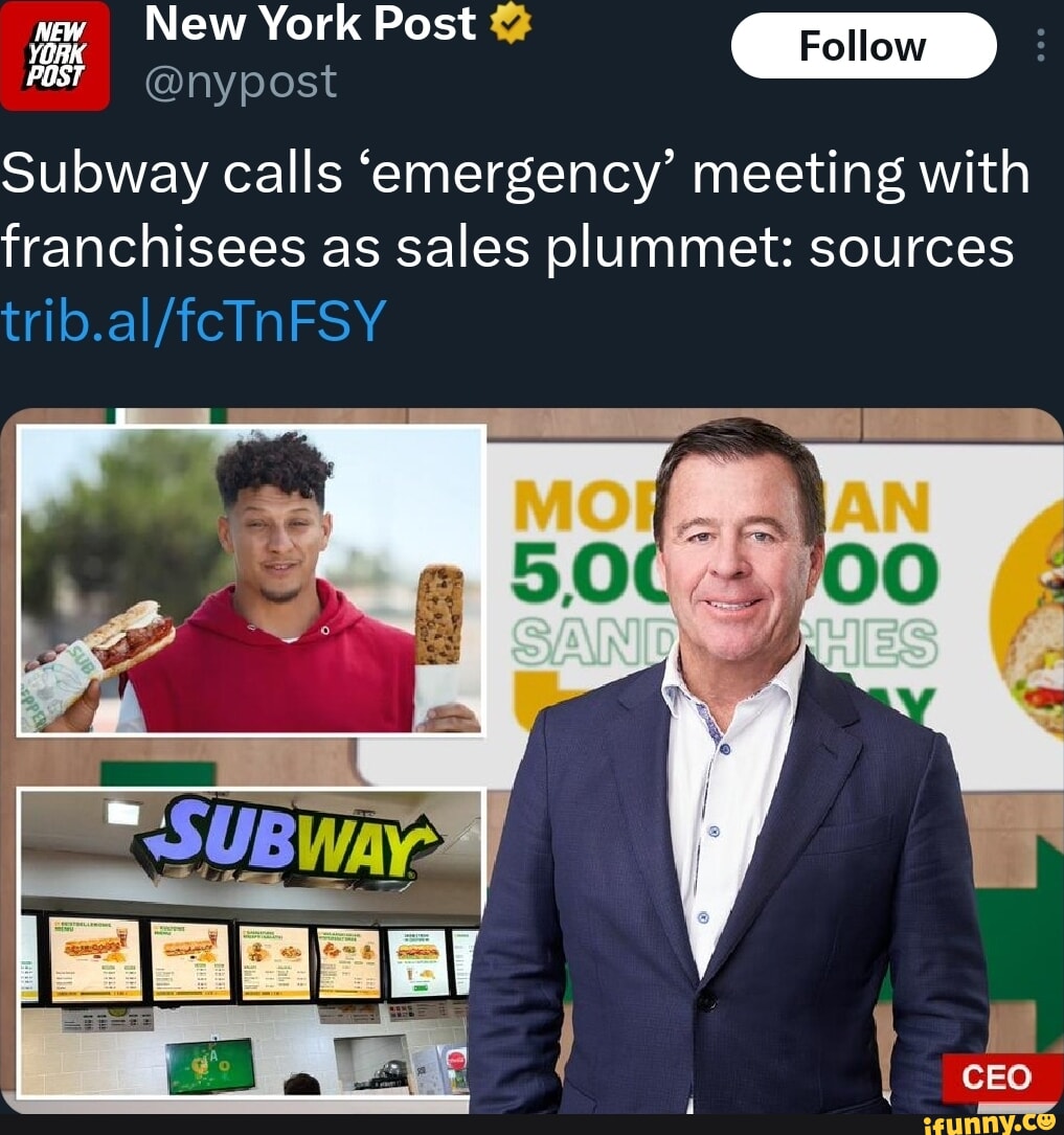 Ww New York Post @nypost YORK POST Subway calls 'emergency' meeting ...