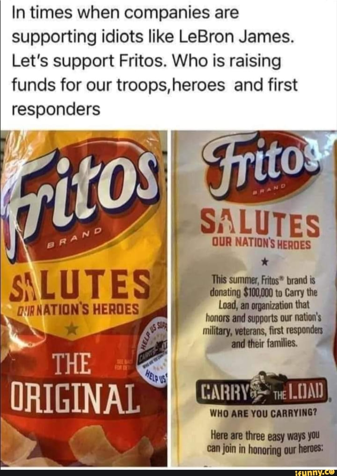 In times when companies are supporting idiots like LeBron James. Let's ...