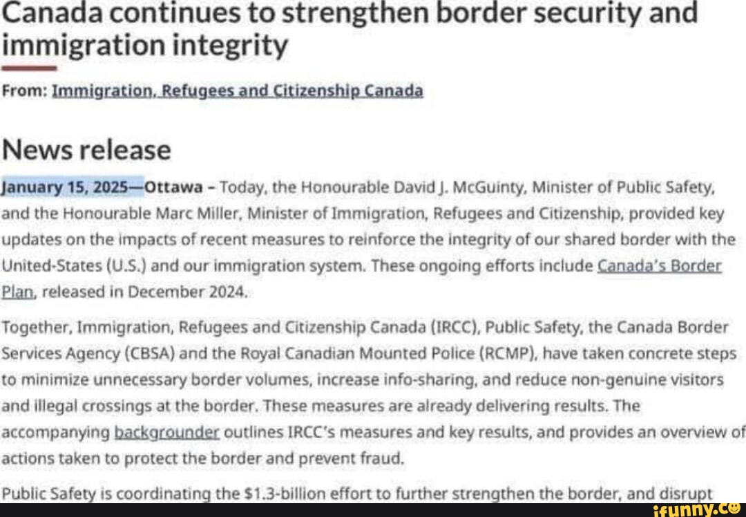 Canada continues to strengthen border security and immigration ...