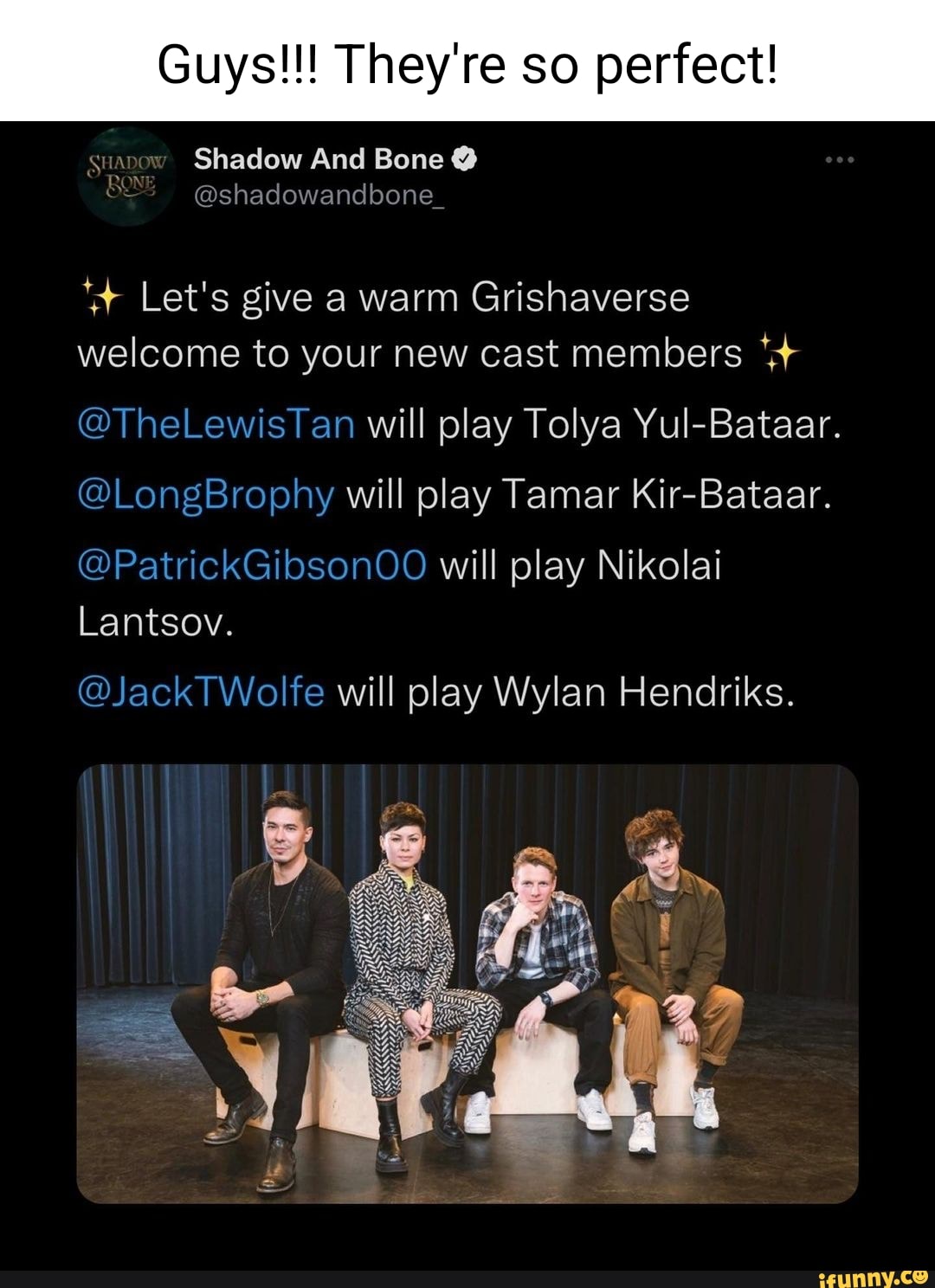 Guys!!! They're so perfect! Shadow And Bone @ @shadowandbone_ SHADOW ...