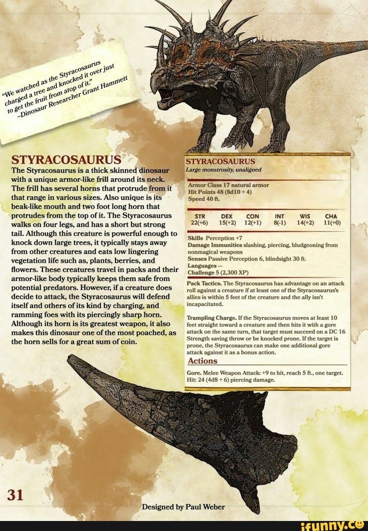 STYRACOSAURUS The Styracosaurus is a thick skinned dinosaur with a ...