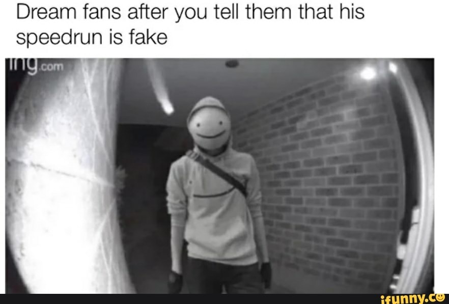 Dream fans after you tell them that his speedrun is fake mg - iFunny