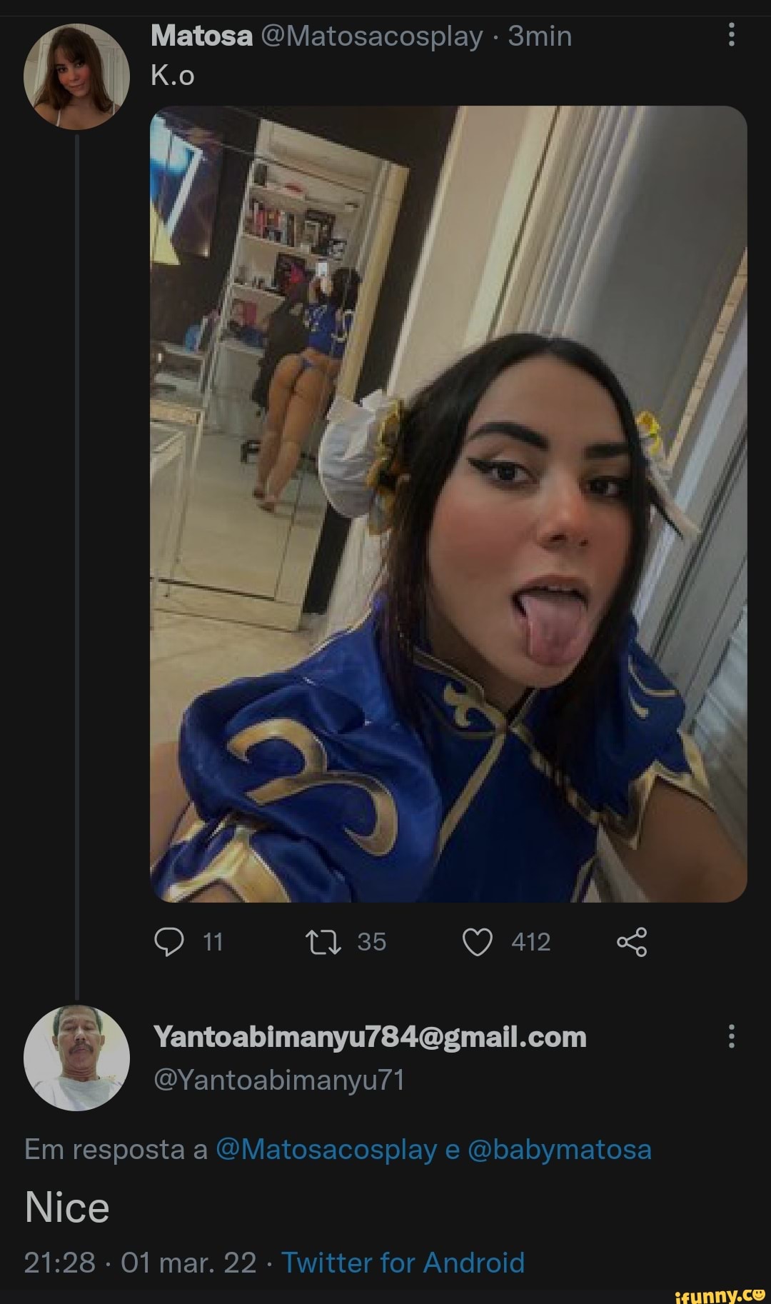 Matosa @Matosacosplay - 3min @ Ko D ii ap) ce Em resposta a ...