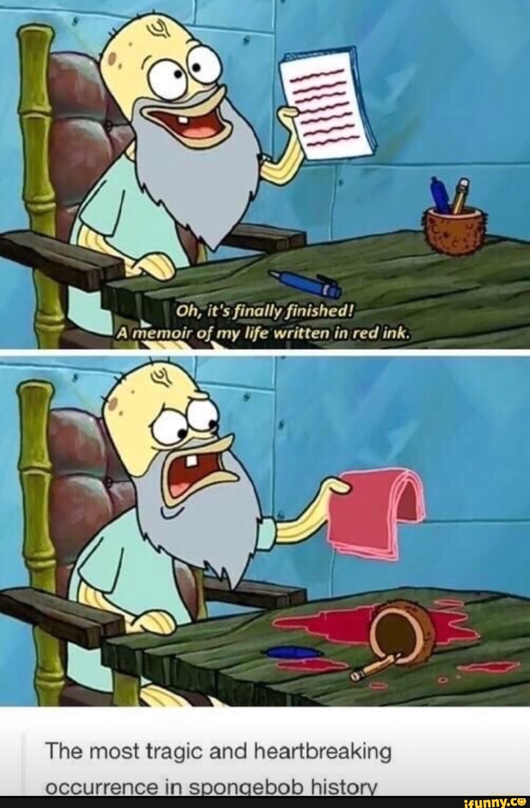 Oh, it's finally finished! Almemoir of my life written in red ink. The ...