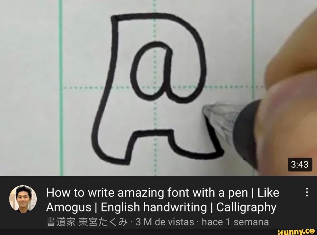 How to write amazing font with a pen I Like Amogus I English ...