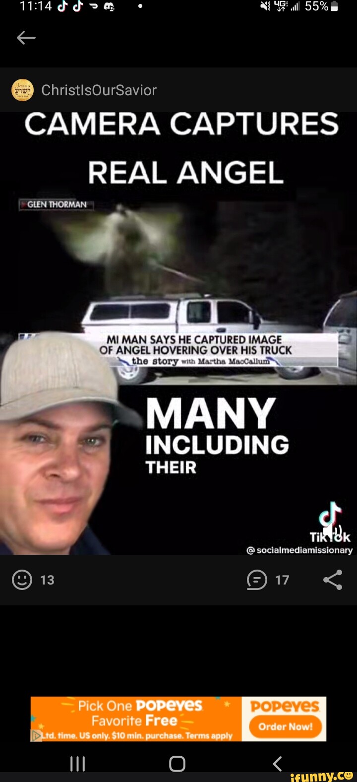 114 NTE ull 55% ChristlsOurSavior GLEN TKORMAN CAMERA CAPTURES REAL ...