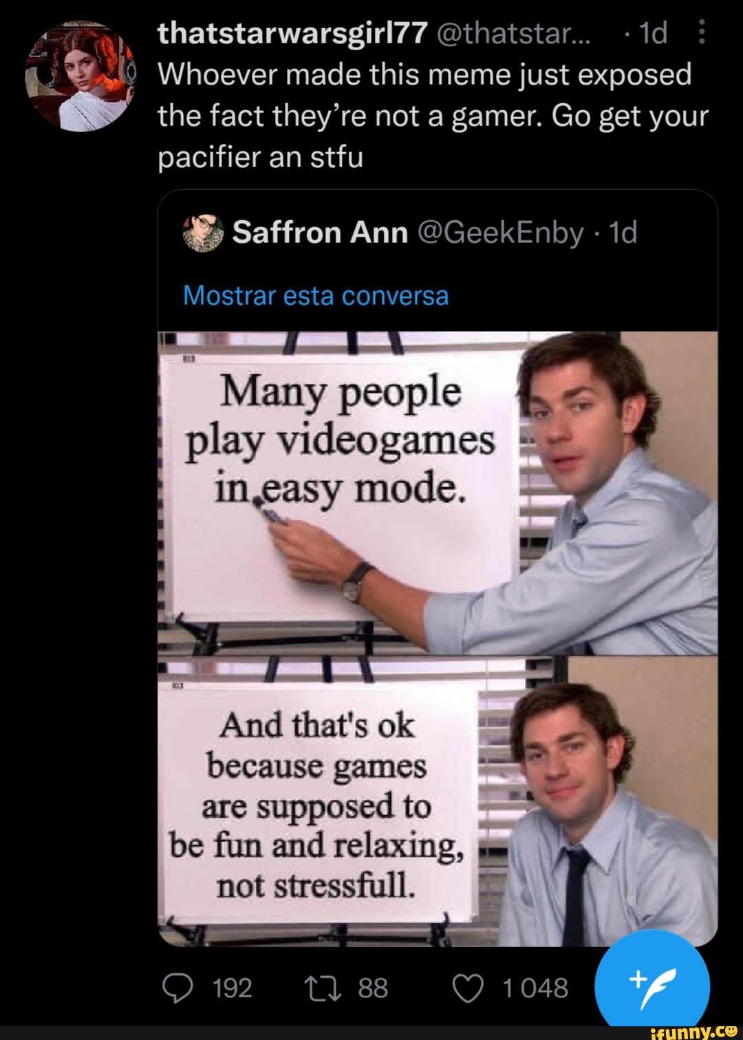 Thatstarwarsgirl77 @thatstar... - id Whoever made this meme just ...