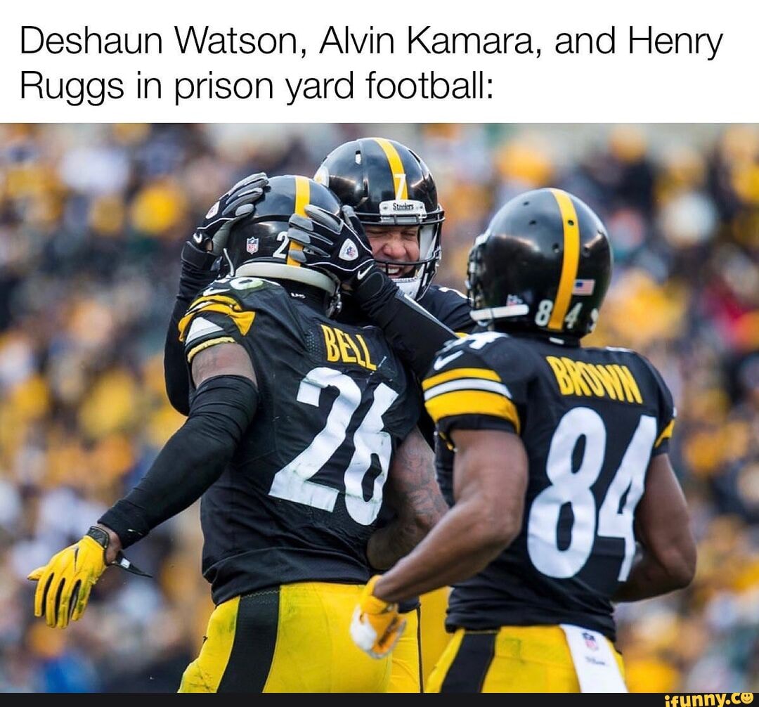 Deshaun Watson, Alvin Kamara, and Henry Ruggs in prison yard football ...