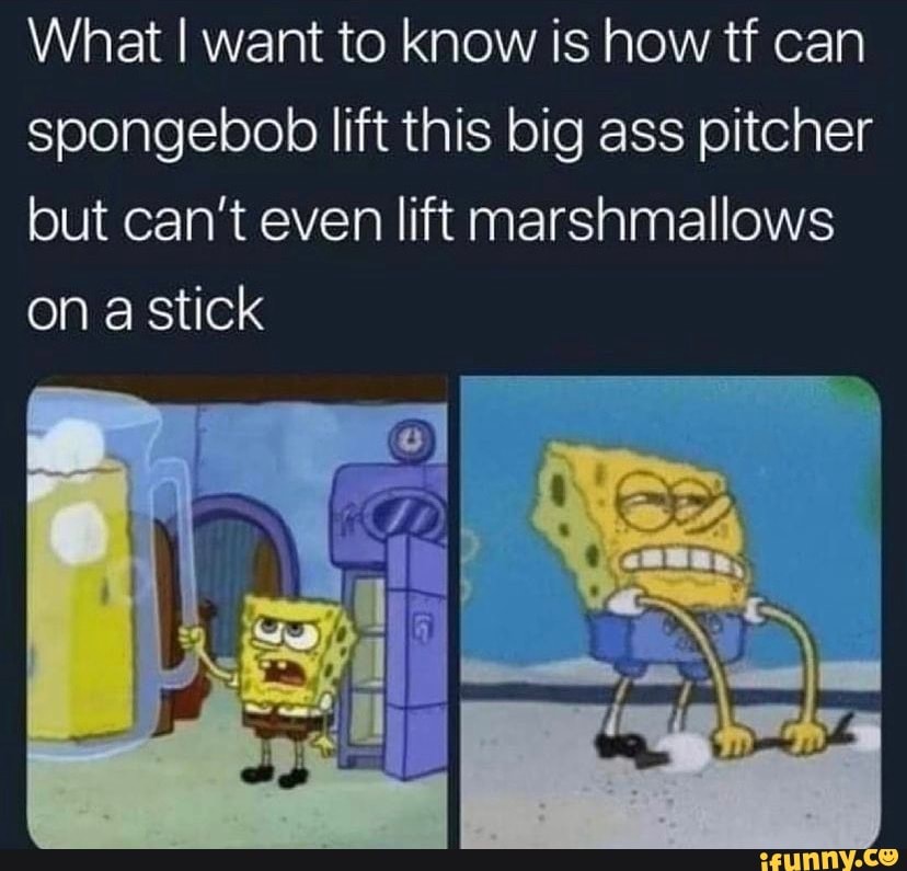 Spongebob Lifting Marshmallows
