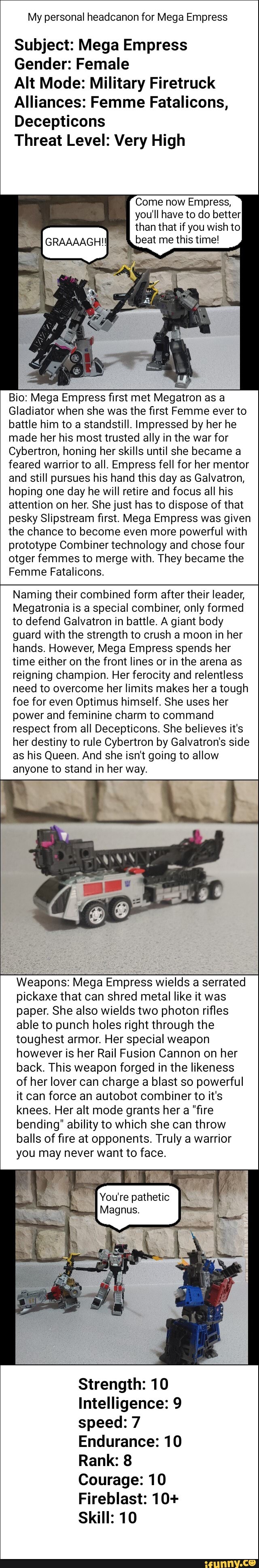 My personal headcanon for Mega Empress Subject: Mega Empress Gender ...