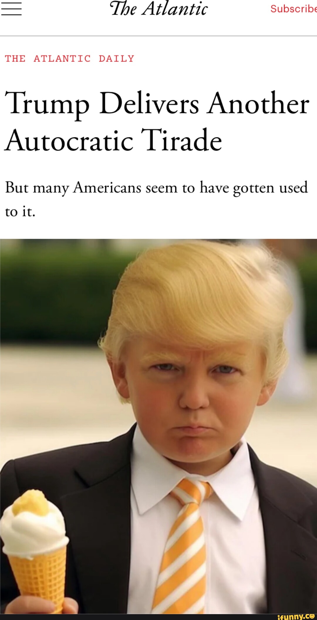 The Atlantic Subscribe THE ATLANTIC DAILY Trump Delivers Another ...
